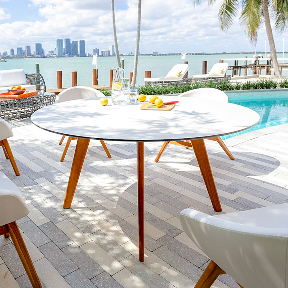 90cm round white dining table store