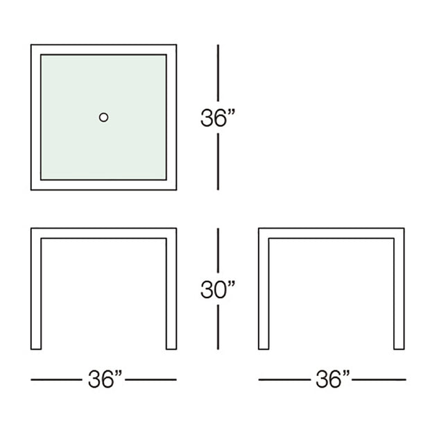 Marbella 36" Square Dining Table – KANNOA | Commercial and Hospitality ...